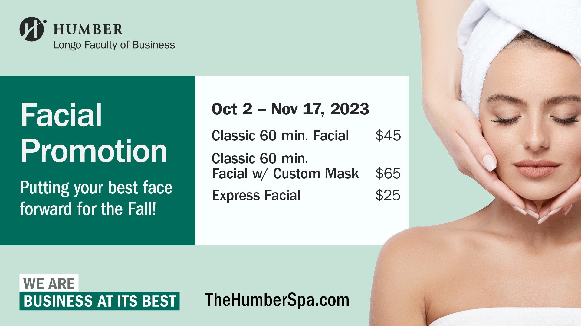 The Humber Spa Facial Promotion | Humber Communiqué